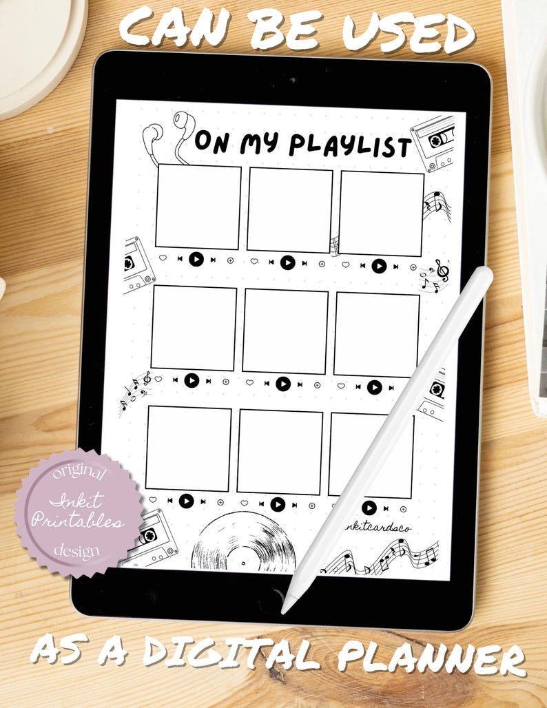 Playlist Tracker, Printable Planner Page, Music Log, Music Tracker ...