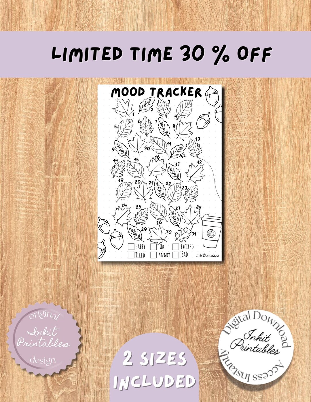 Fall Mood Tracker, Mood Tracker Page, Printable Mood Tracker, Bullet ...