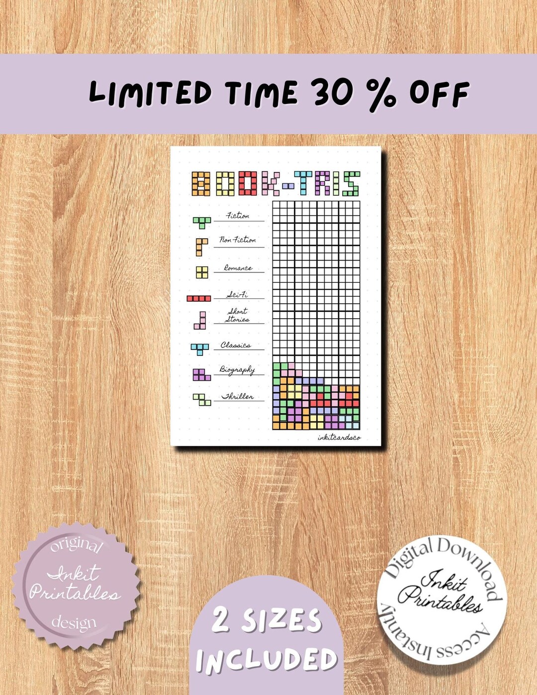 Book Tracker, Book Journal, Printable Planner Page, Booktris, Book Page ...