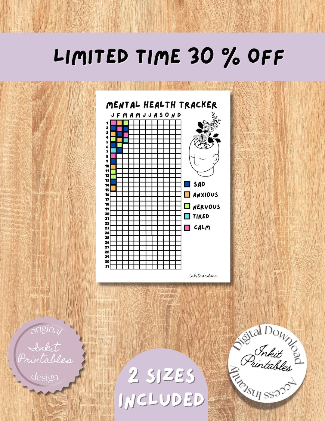Mental Health Tracker, Printable Journal Page, Track Mental Health ...