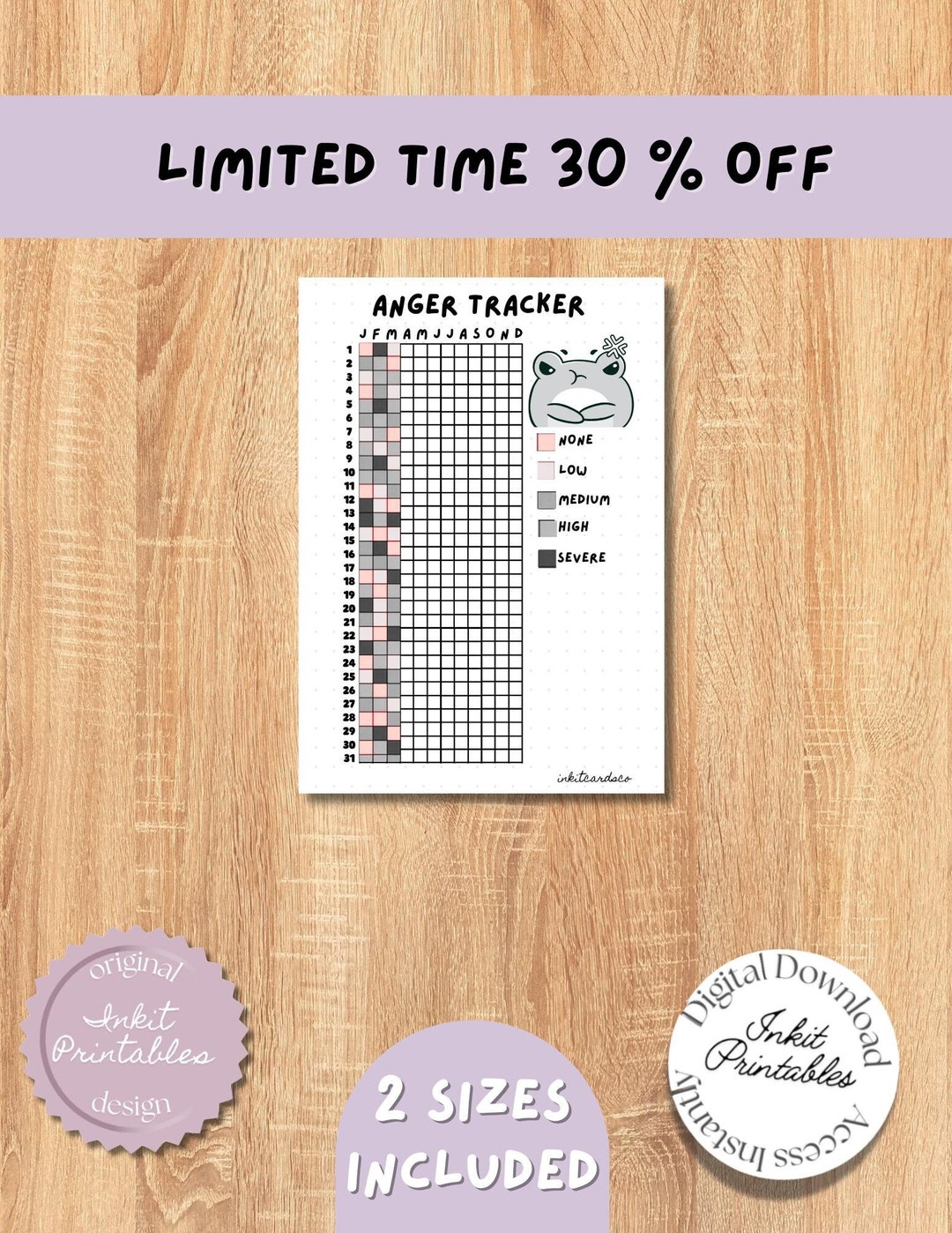 Anger Tracker, Emotions Tracker Page, Printable Tracker, Bullet Journal ...
