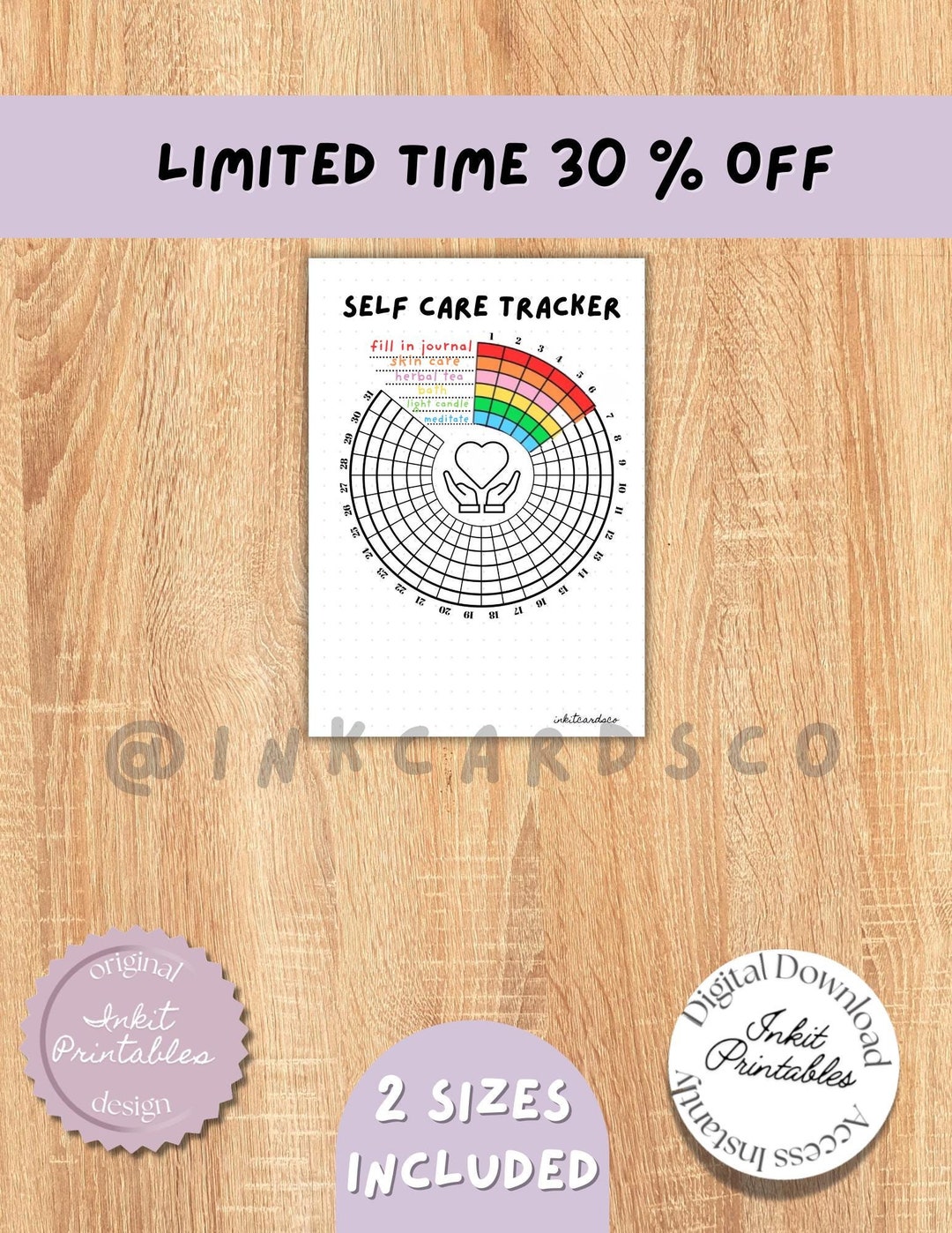 Self Care Tracker, Self Care Tracker Wheel, Monthly Tracker, Printable ...
