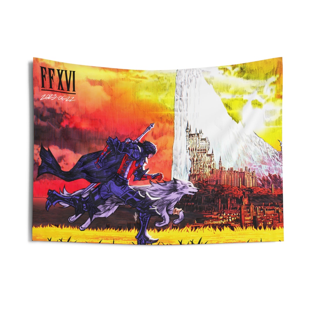 FF16 Clive & Torgal Wall Tapestry | FF16 Wall Tapestry | Final Fantasy ...