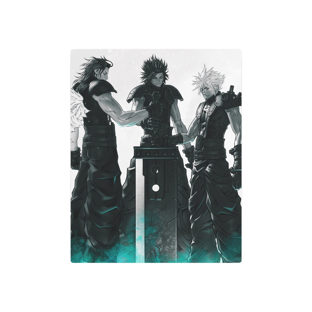 Angeal, Zack, & Cloud Metal Poster | FF7 Metal Art Plate | FF7 Wall Art ...