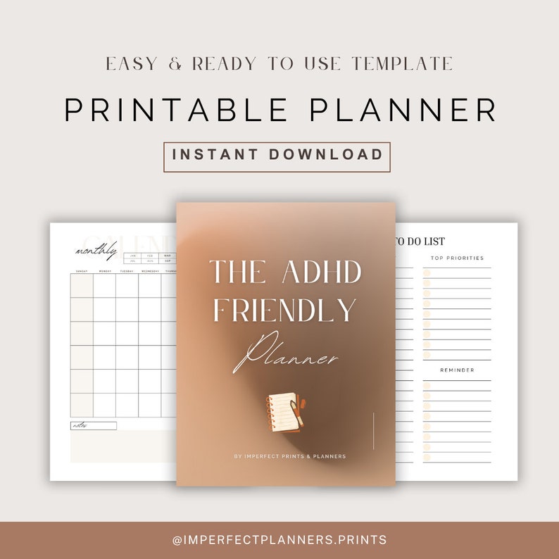 The ADHD Friendly Planner printable - Etsy
