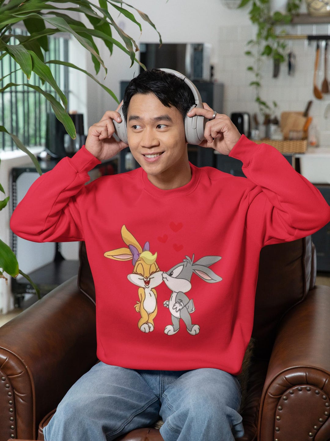 Romantic and Fun Bugs Bunny and Lola Cotton Sweatshirt - Etsy
