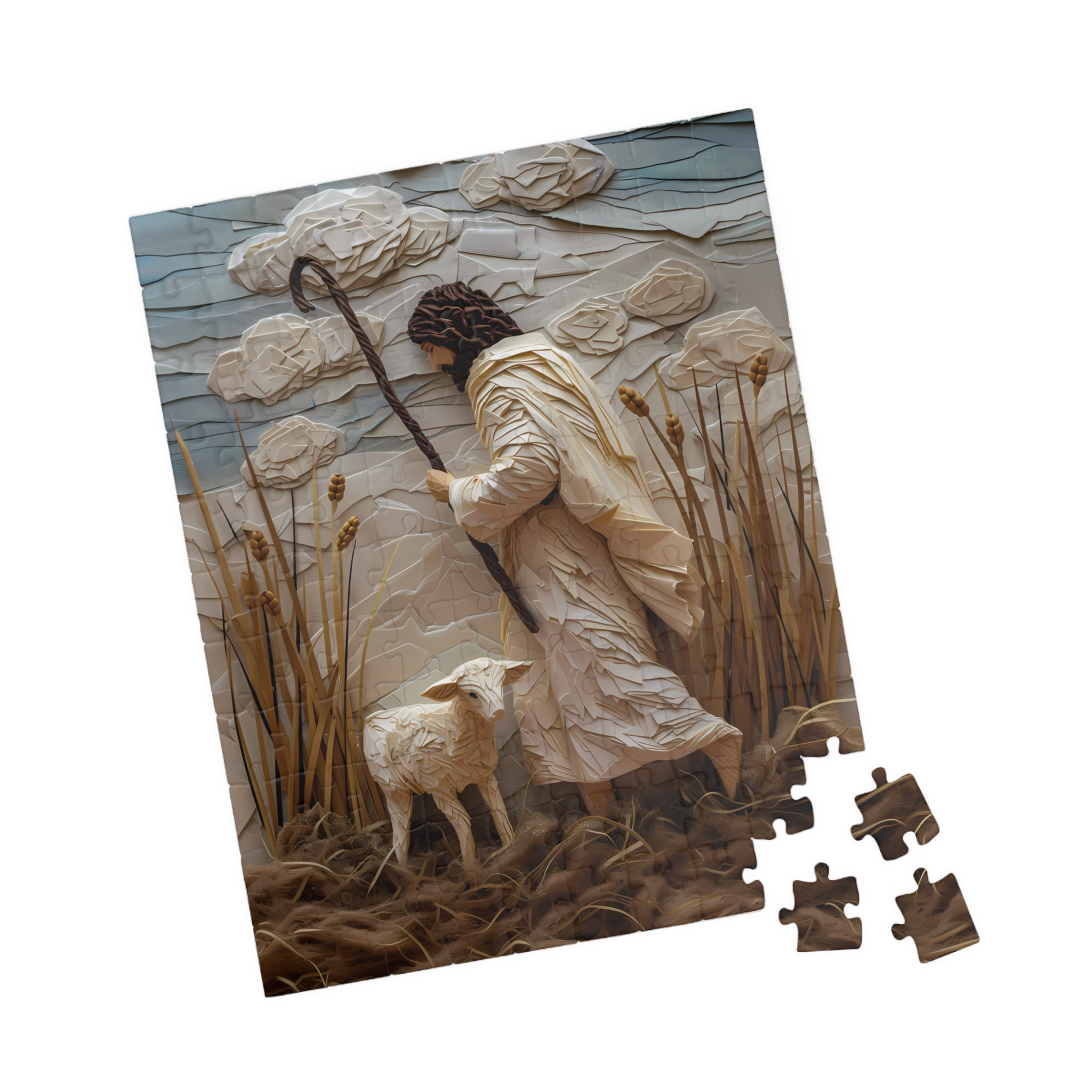Puzzle, Jesus Christ Jigsaw Puzzle, Christian Gift, Jesus and the Lamb ...