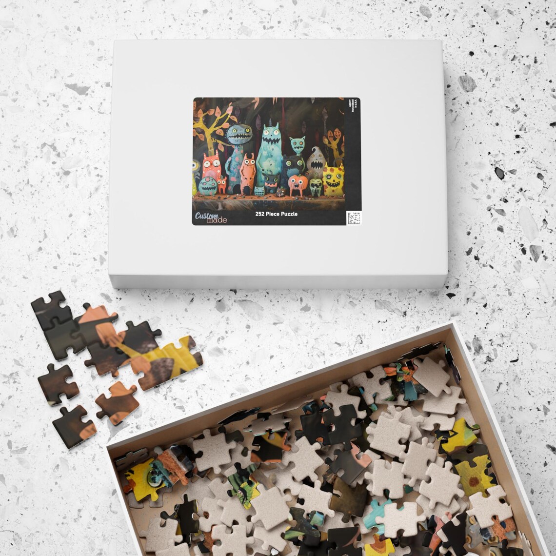 Puzzle, Halloween Puzzle, Monster Jigsaw Puzzle, Quirky Monster Gift ...