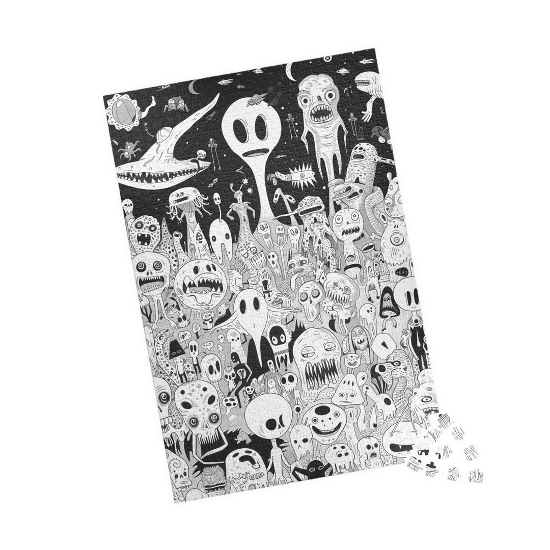 Puzzle, Alien Jigsaw Puzzle, Alien Doodle Puzzle, UFO Puzzle, Si-fi ...