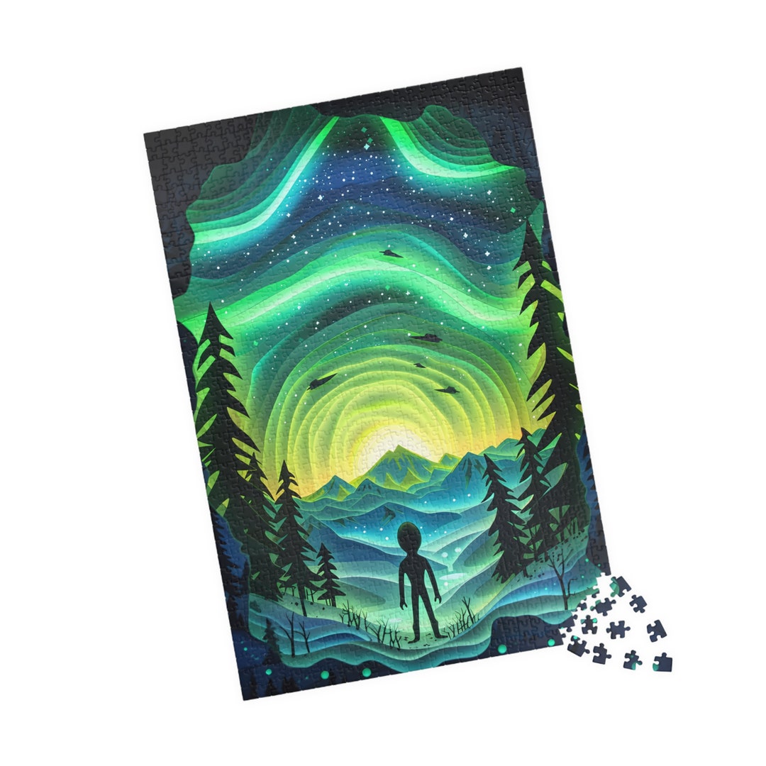 Puzzle, Alien Jigsaw Puzzle, UFO Puzzle, UFO, Aliens, Night Sky, Area ...