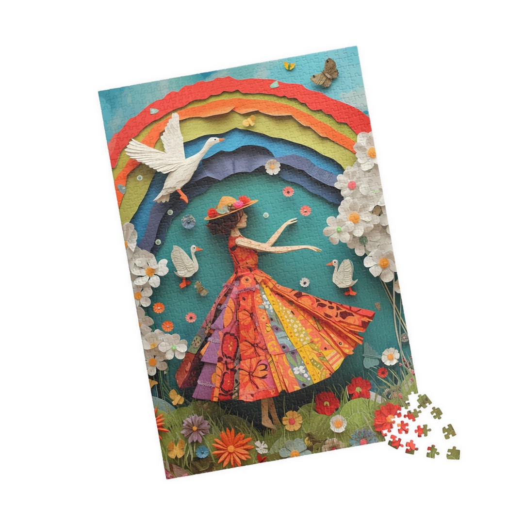 Puzzle , Rainbow Girl Jigsaw Puzzle, Rainbow Puzzle, Girl Puzzle ...