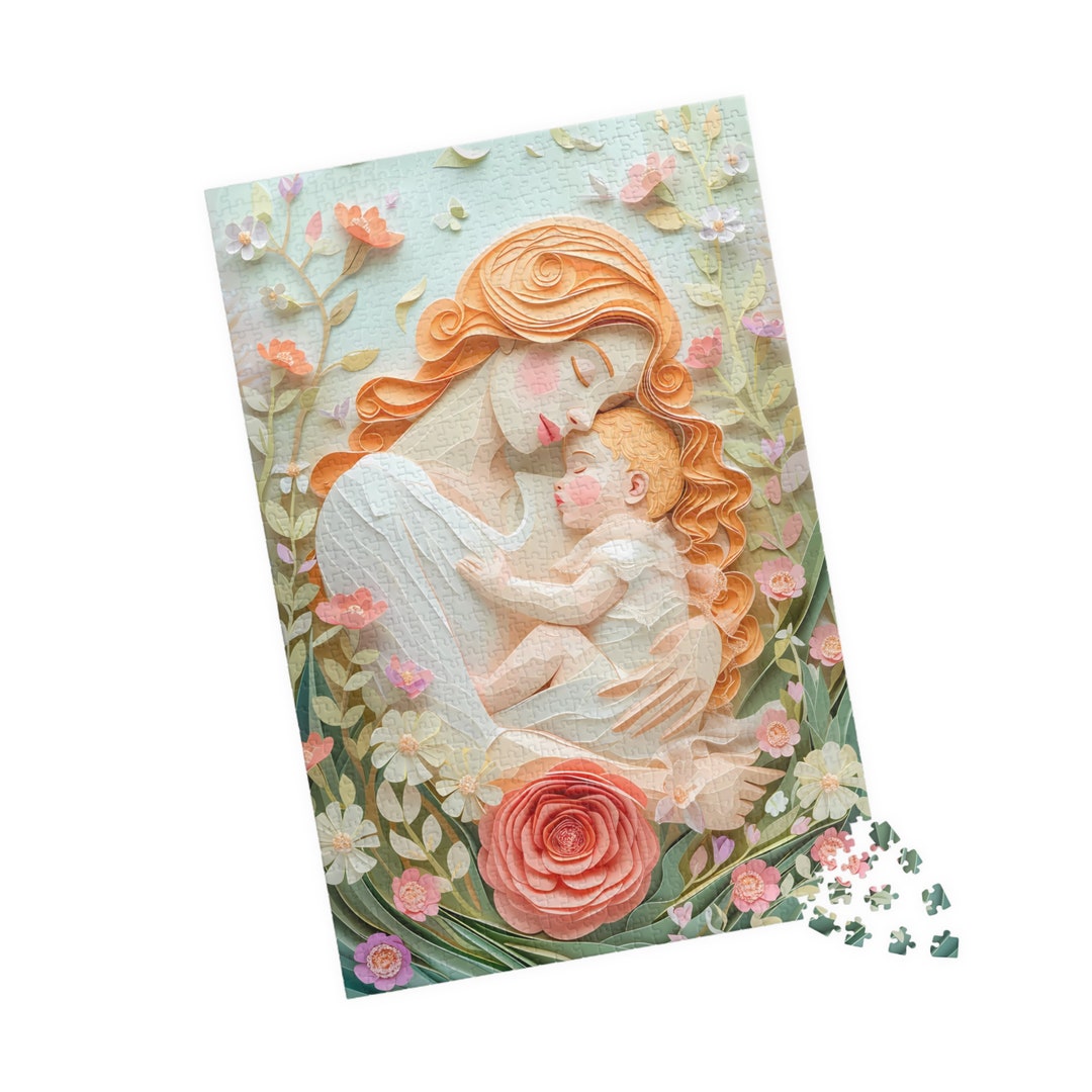 Puzzle, Mother's Day Puzzle, Mother and Newborn Jigsaw Puzzle, Mother's ...