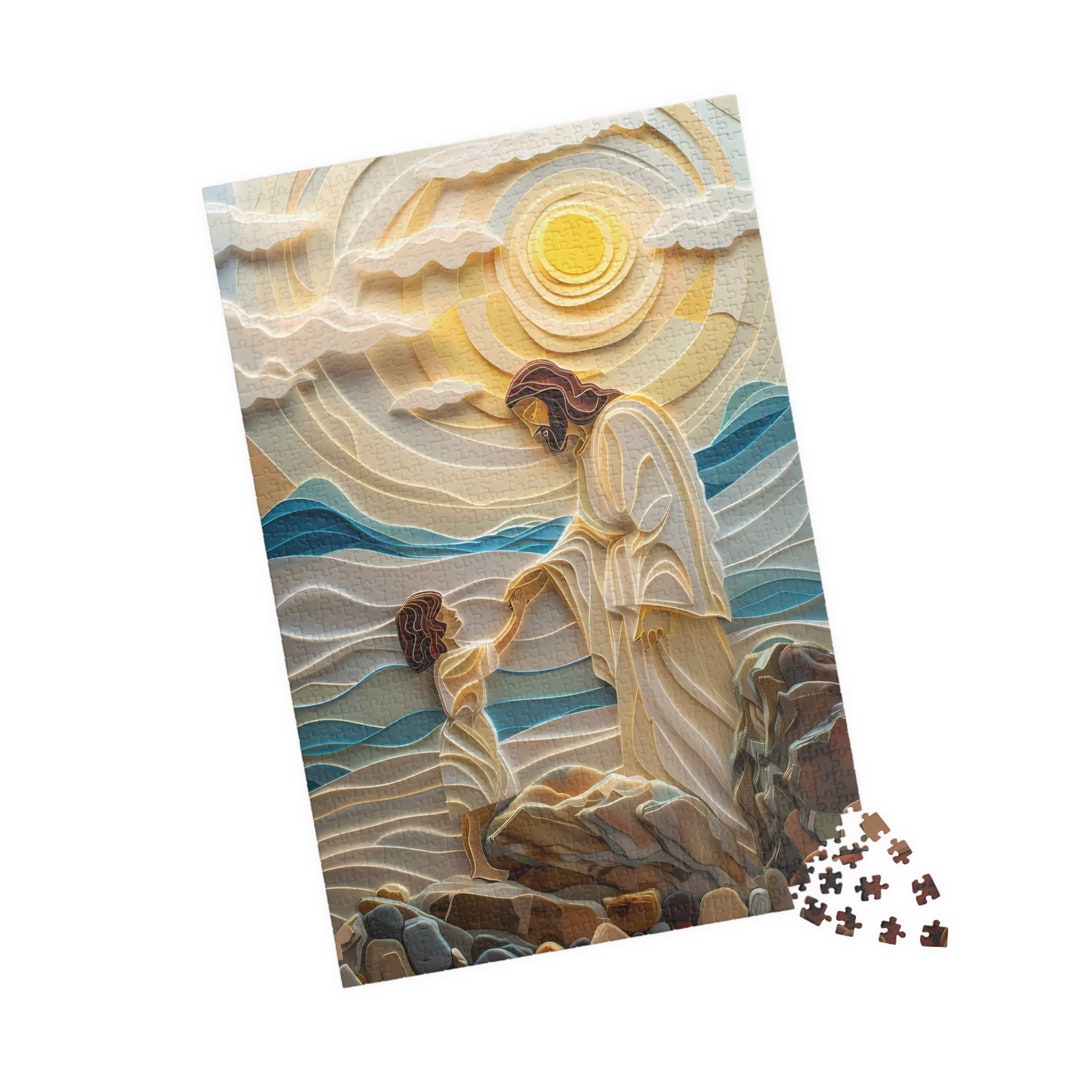 Puzzle, Jesus Christ and Child Paper Art Jigsaw Puzzle, Christian ...