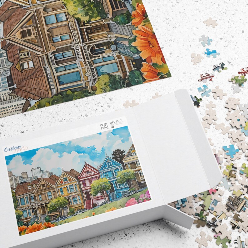 Puzzle, Painted Ladies San Francisco Jig Saw Puzzle, Postcard Row ...
