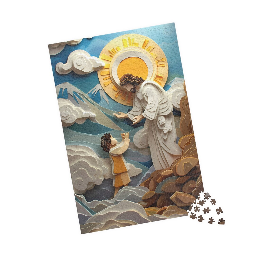 Puzzle, Jesus Christ and Child Paper Art Jigsaw Puzzle, Christian ...