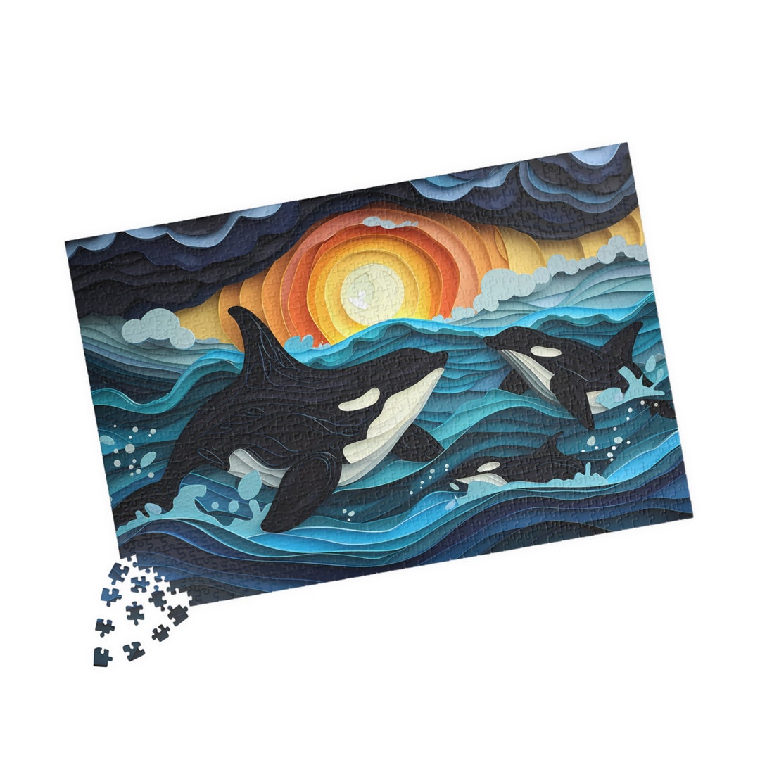 Puzzle, Orca Jigsaw Puzzle, Killer Whale Puzzle, Whale Puzzle, Pod of ...