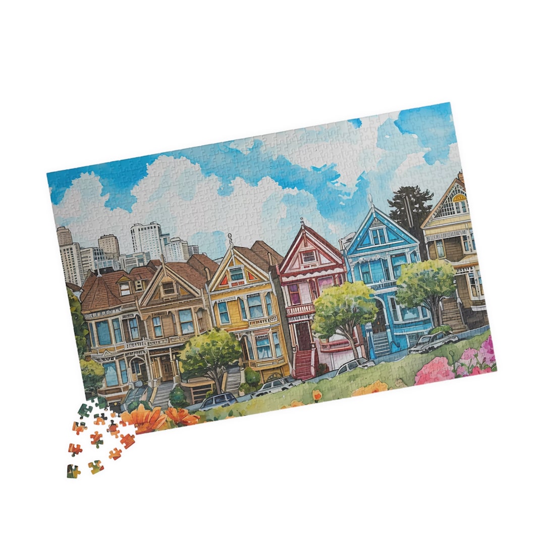 Puzzle, Painted Ladies San Francisco Jig Saw Puzzle, Postcard Row ...