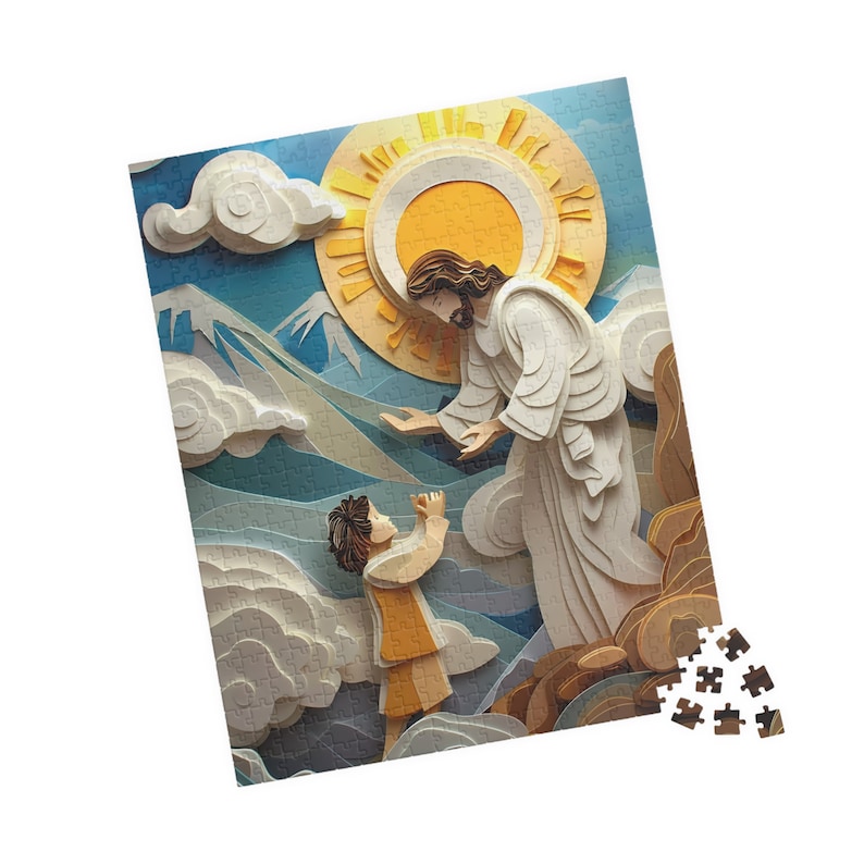 Puzzle, Jesus Christ and Child Paper Art Jigsaw Puzzle, Christian ...