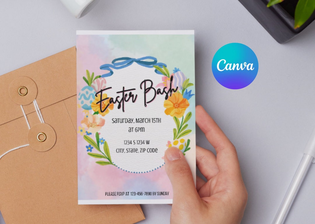 Easter Bash Invitation. Easter Egg. Editable Invitation Template. - Etsy