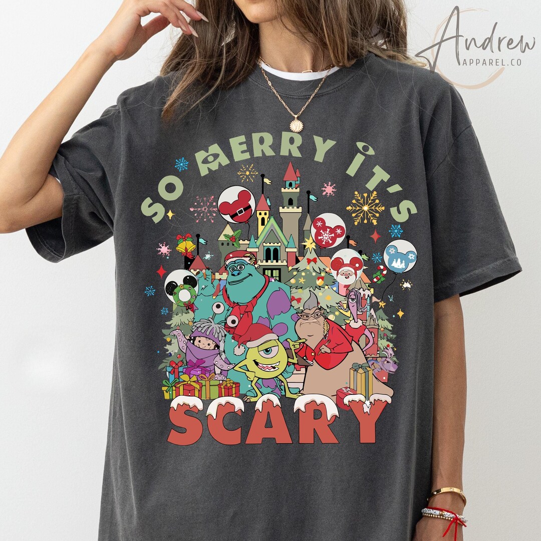 Vintage Disney Pixar Monsters Inc Christmas so Merry It's Scary Png ...