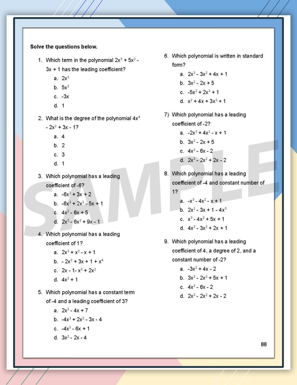 Algebra 1 Regent Exam Workbook Master 25+ Essential Topics 45 ...