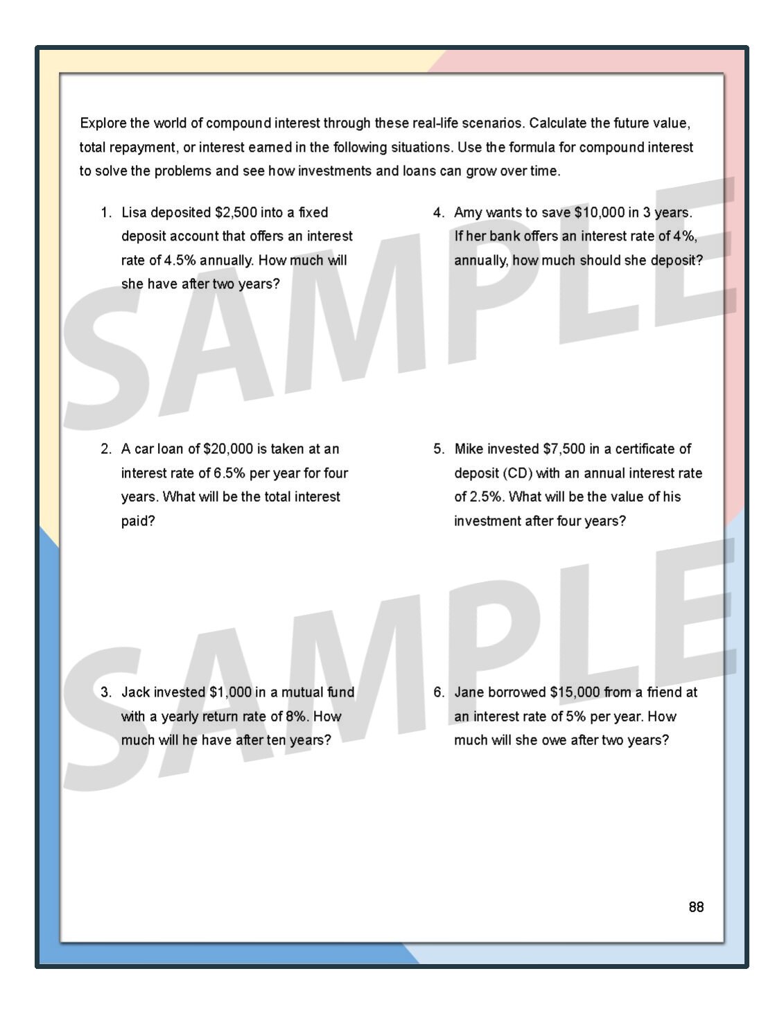 Algebra 1 Exponential Growth and Decay and Compound Interest Instant ...
