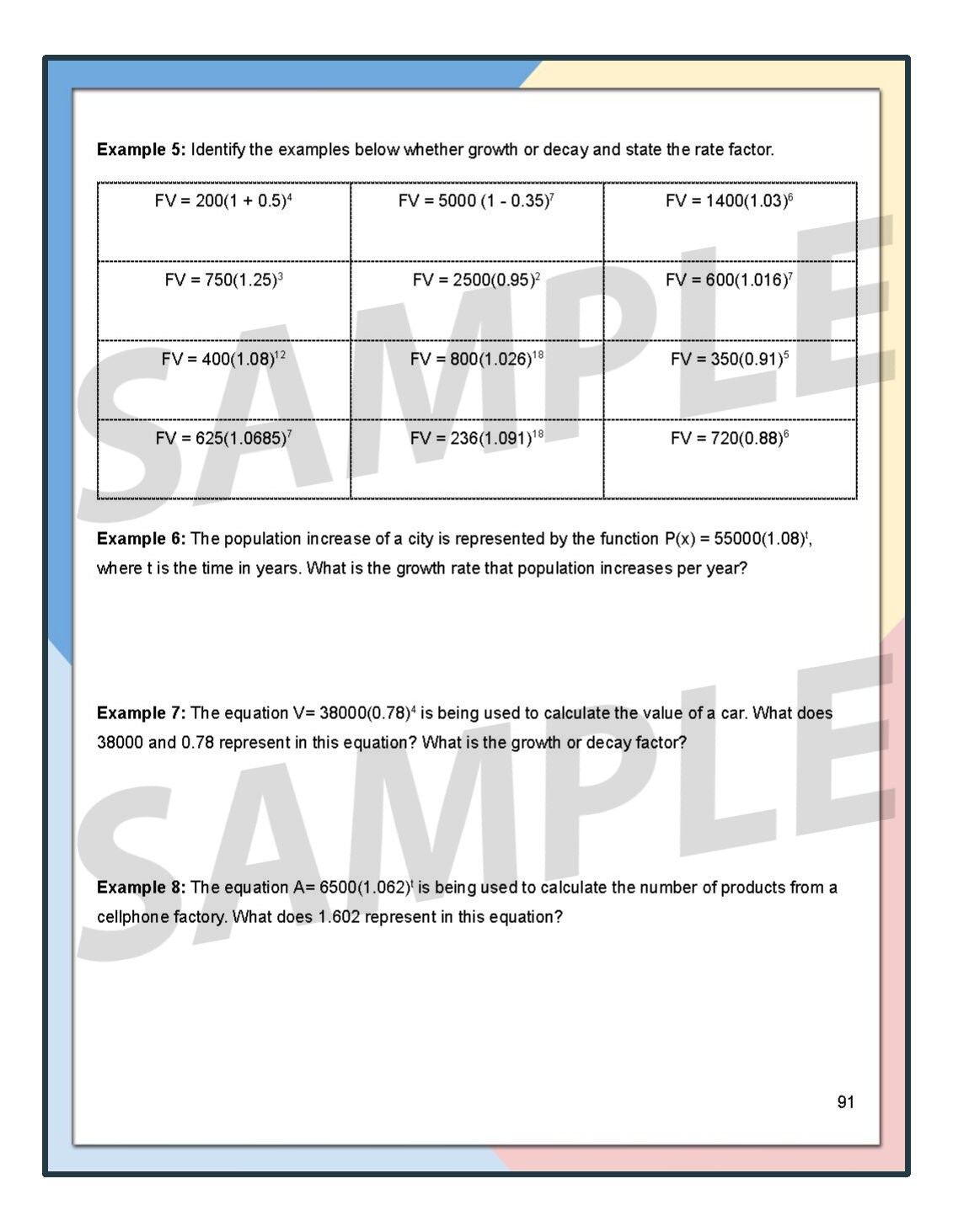 Algebra 1 Exponential Growth and Decay and Compound Interest Instant ...