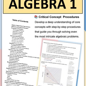 Algebra 1 Regent Exam Workbook Master 25+ Essential Topics 45 ...