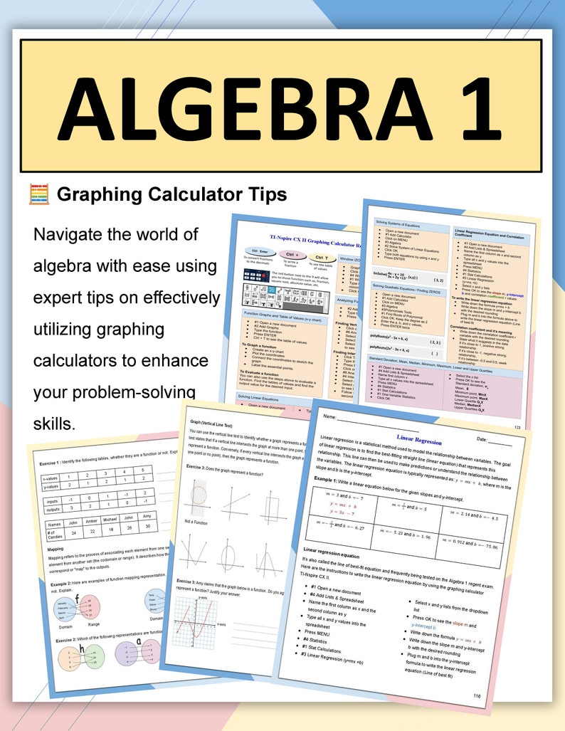 Algebra 1 Regents Exam Workbook: 700+ Practice Questions (instant ...