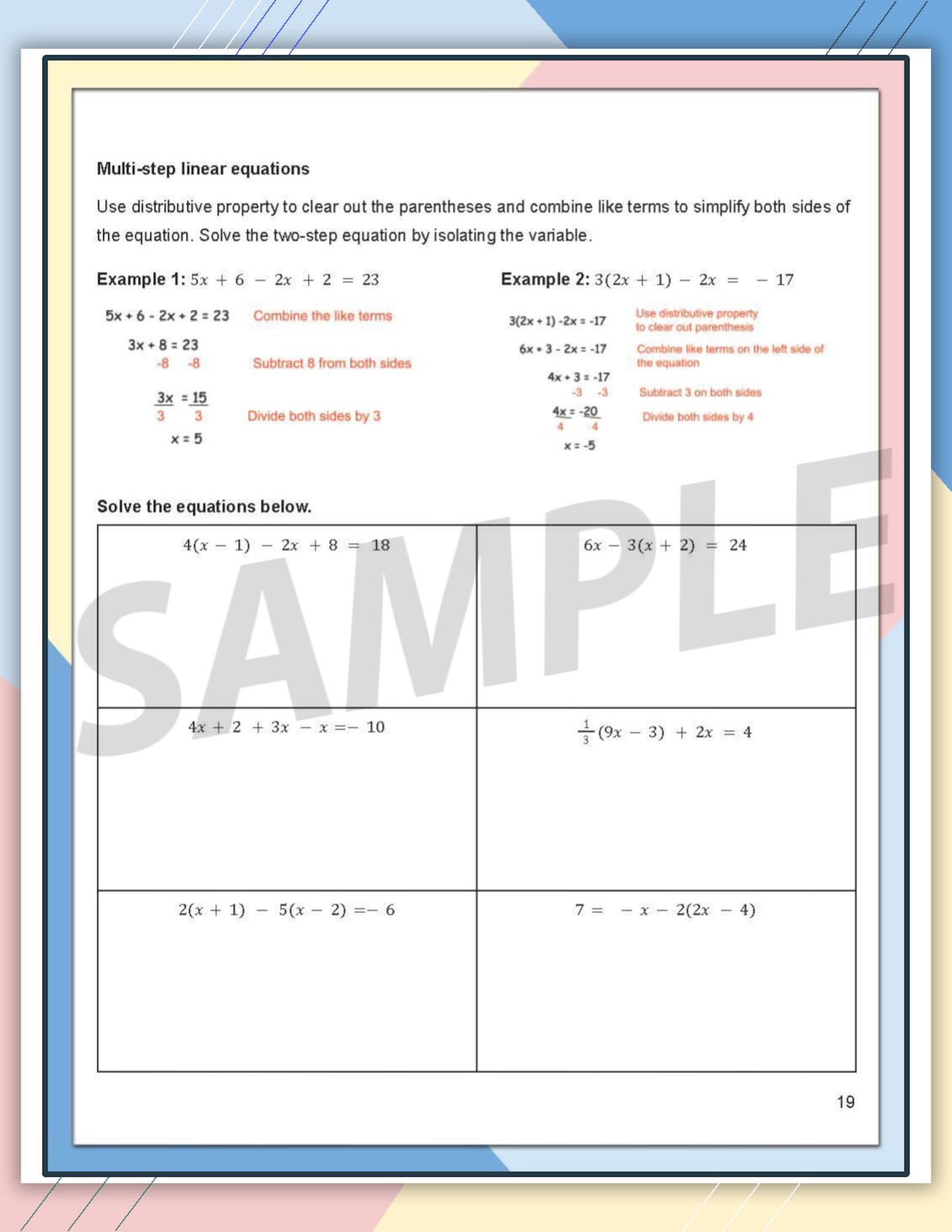 Algebra 1 Regent Exam Workbook Master 25+ Essential Topics 45 ...