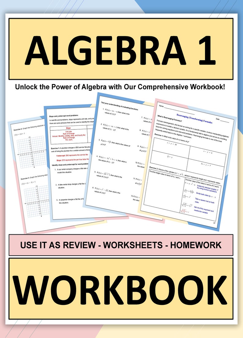 Algebra 1 Regent Exam Workbook Master 25+ Essential Topics 45 ...