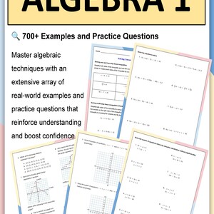 Algebra 1 Regent Exam Workbook Master 25+ Essential Topics 45 ...