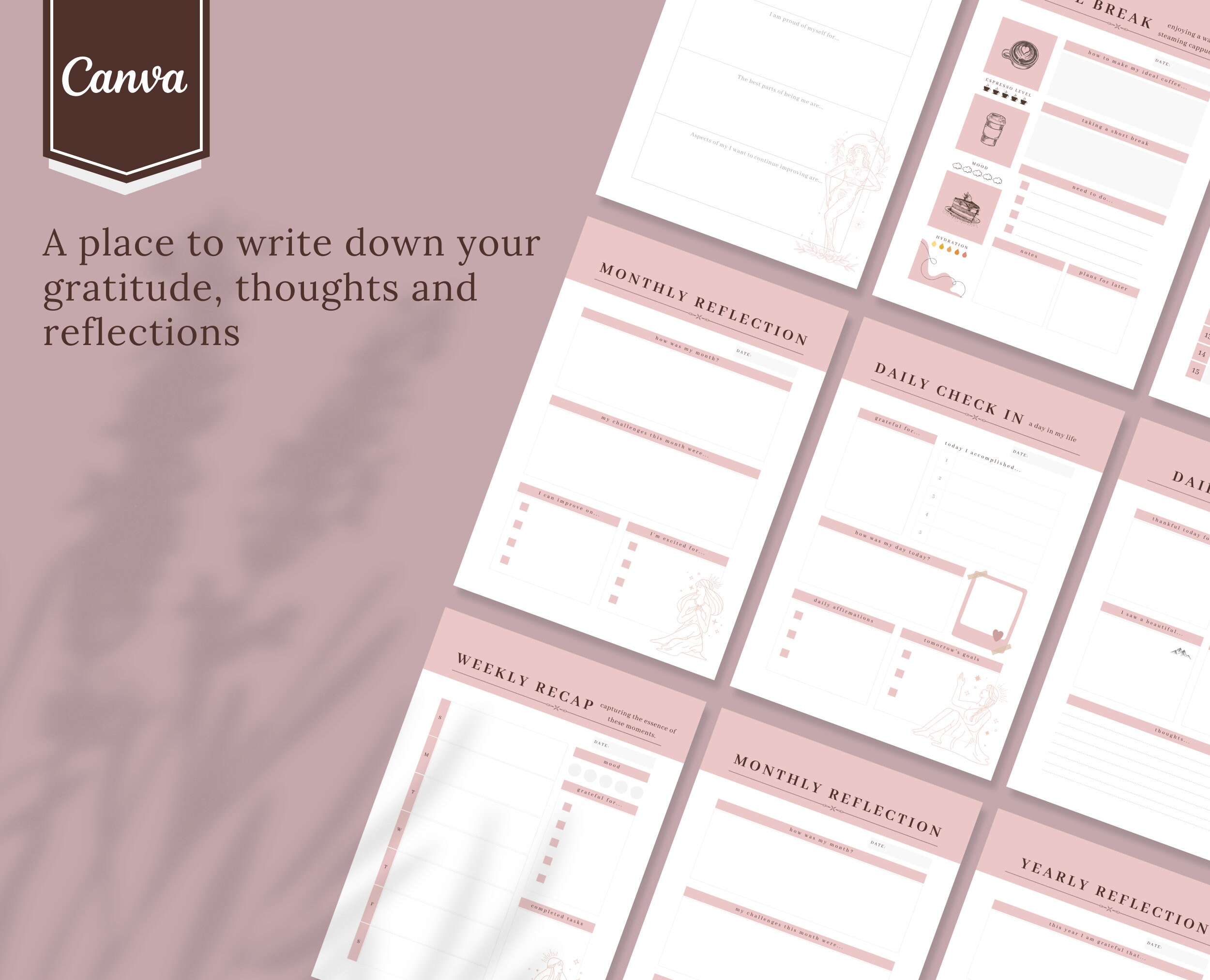 Appreciation Journal Canva Template Gratitude Log Appreciation Log Done ...