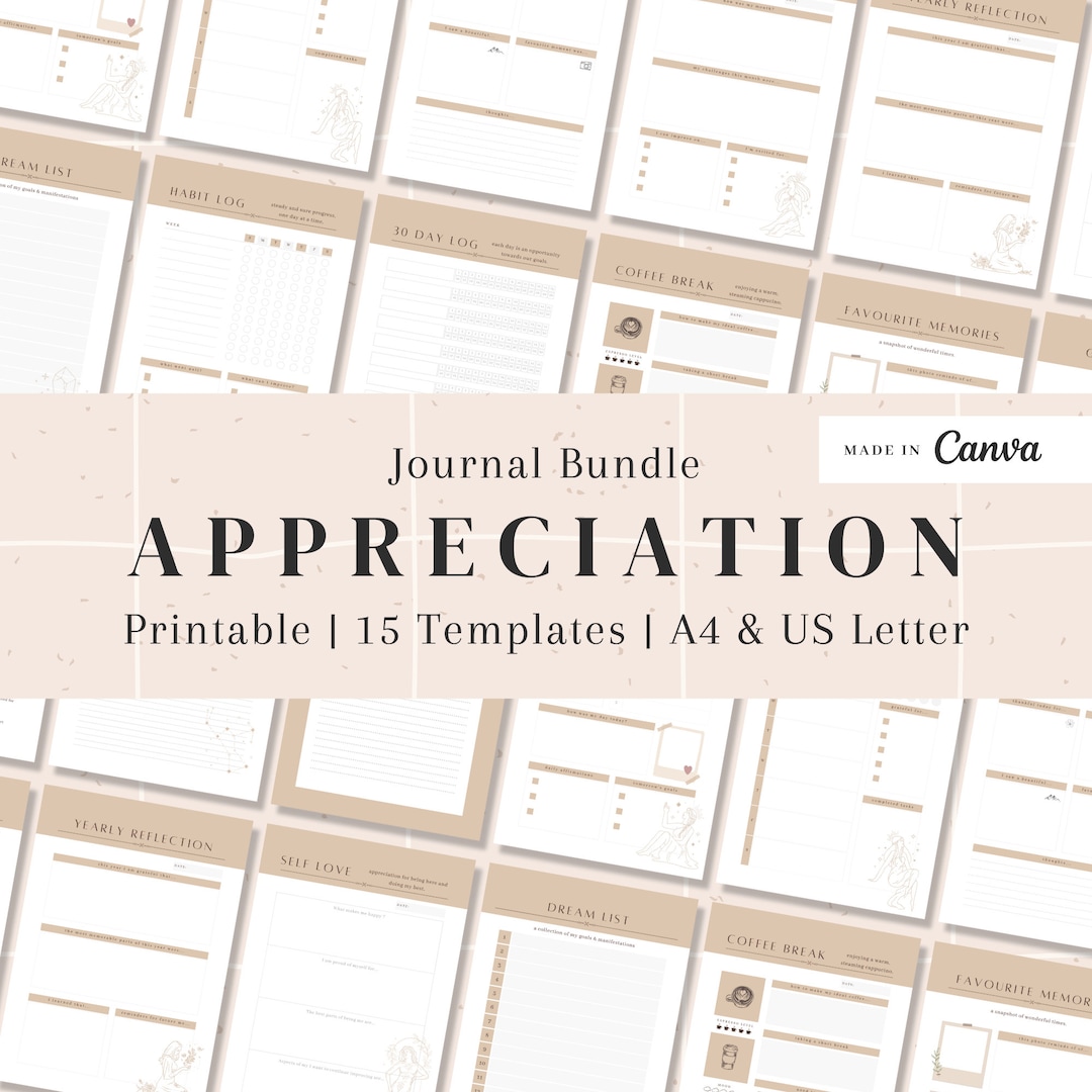 Canva Appreciation Journal Template Gratitude Log Appreciation Log Done ...