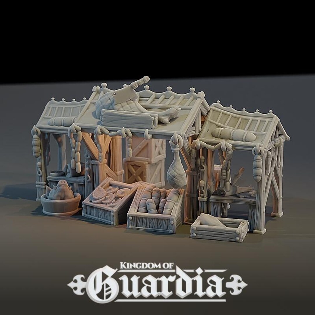 Butcher’s Tent Market Stall – 3D Printed Dnd Town Terrain, Fantasy ...