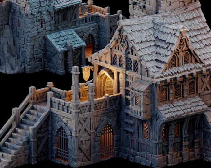 DND Tavern Terrain | Knight’s Keep Inn | 3D Printed Fantasy Inn ...