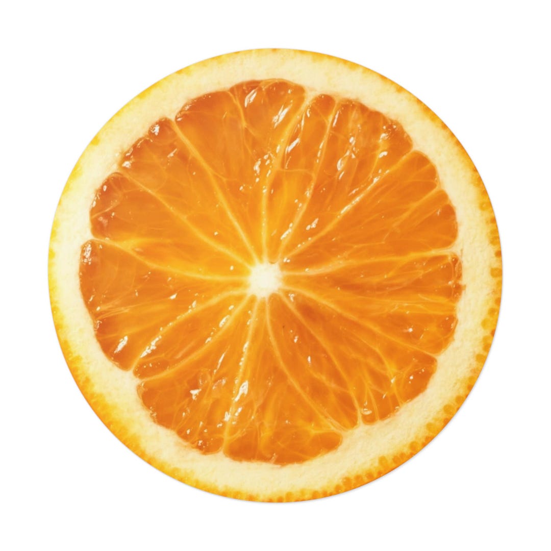 Orange Fruit Sticker, Bumper Decal, Gen Z Meme, Orange Round Vinyl ...