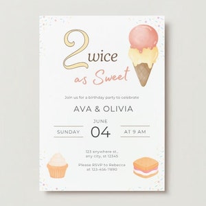 Twice as Sweet 2nd or Twin Birthday - Etsy