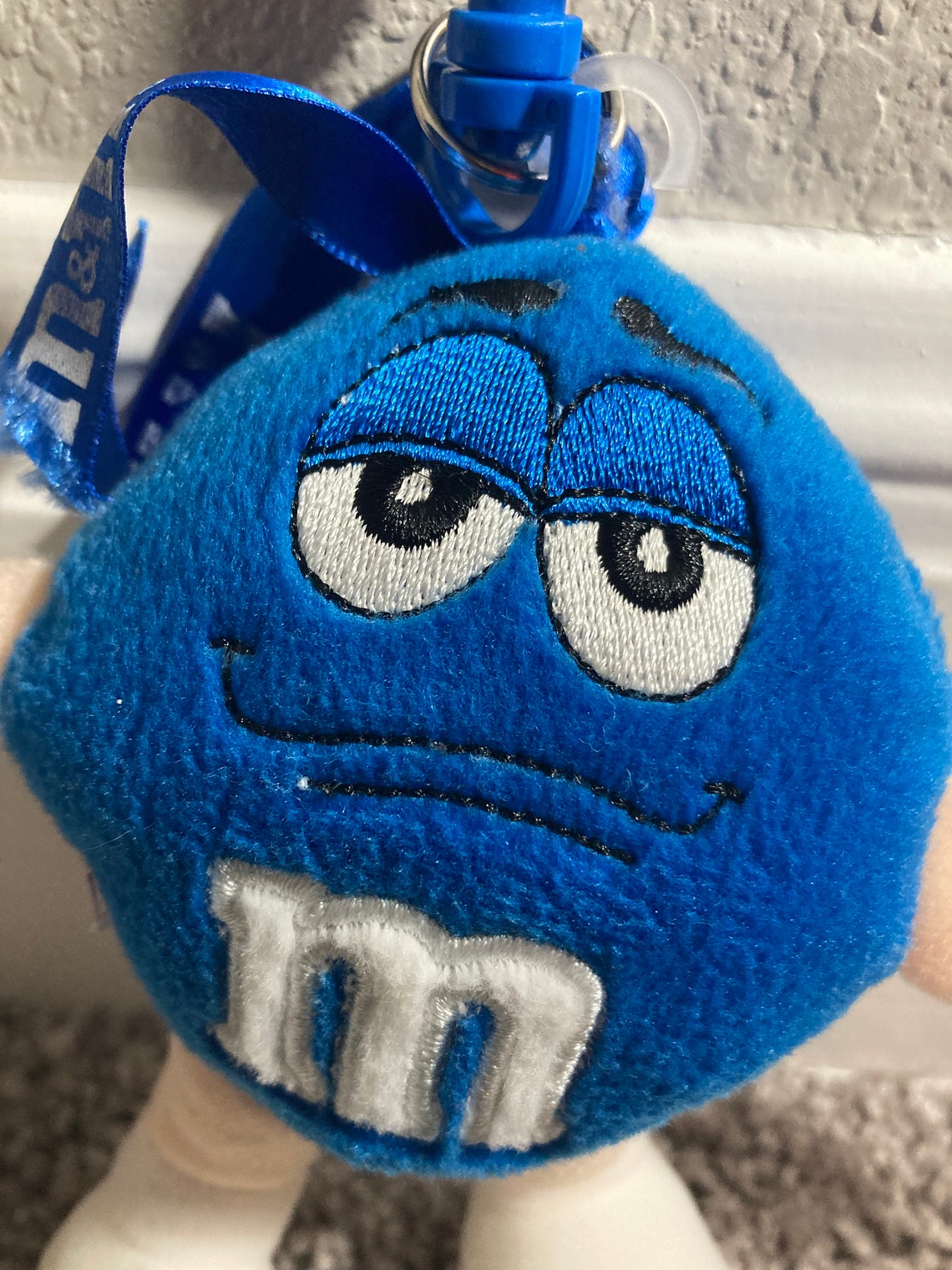 Vintage Galerie M&ms Collectible 8 Plush blue Almond Clip on Stuffed ...