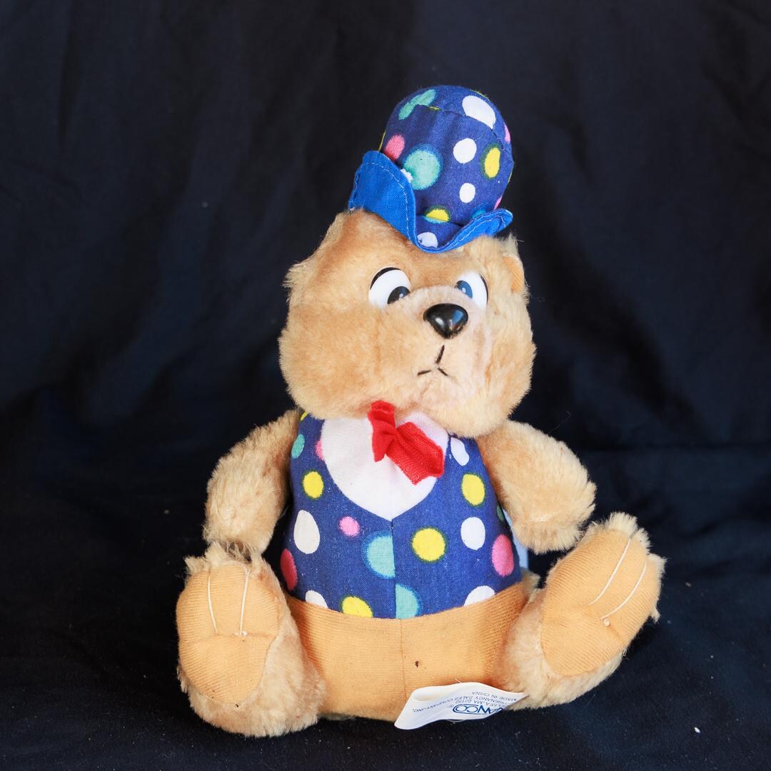 Vintage 1996 Nanco Plush Teddy Bear Blue Polka Dot Vest & Top Hat - Etsy