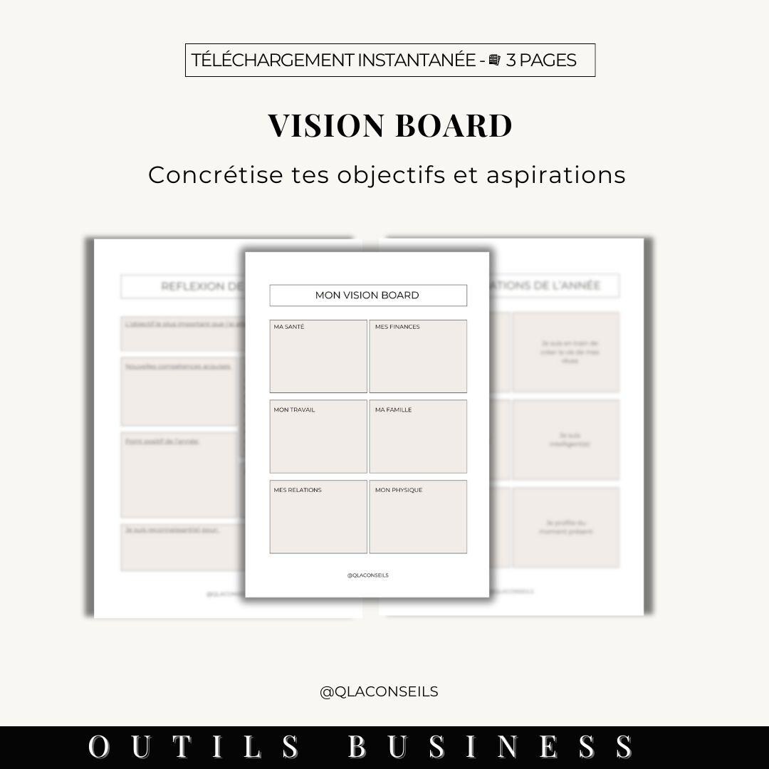 Editable Vision Board, Printable Vision Board Goals, Vision Board ...