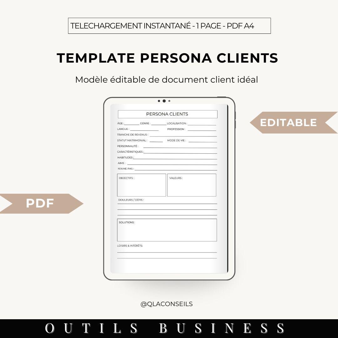 Customer Persona Template Strategic Template to Download Ideal for ...