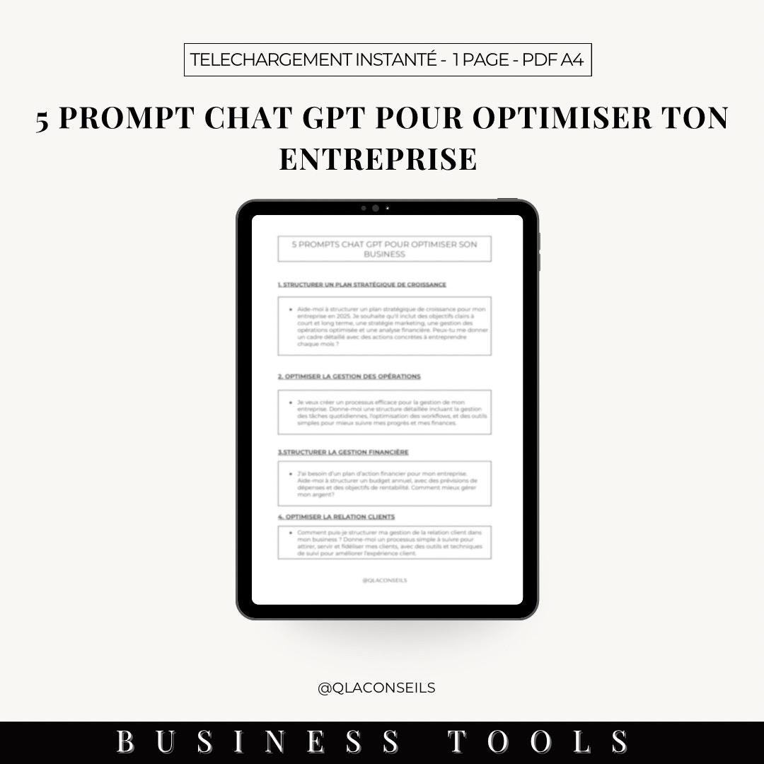 5 Prompt Chat GPT Template to Optimize Your Business, Minimalist PDF ...