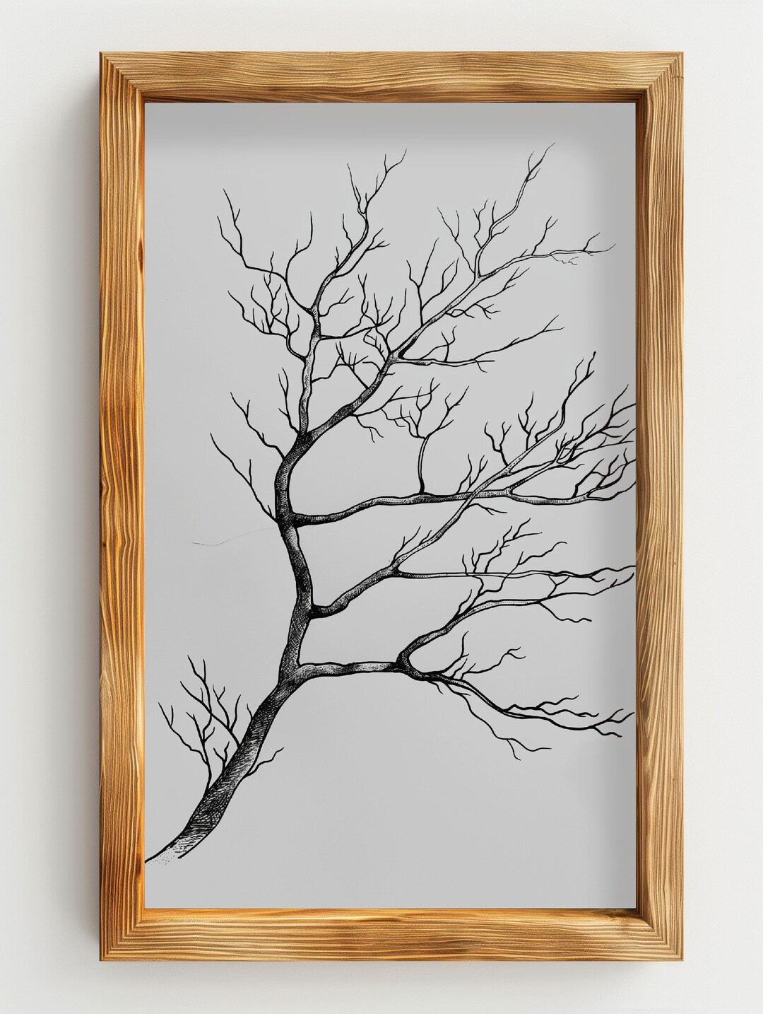 Clean Simple Cut Tree Branch Minimalist Fresh Calming Pen Drawing ...