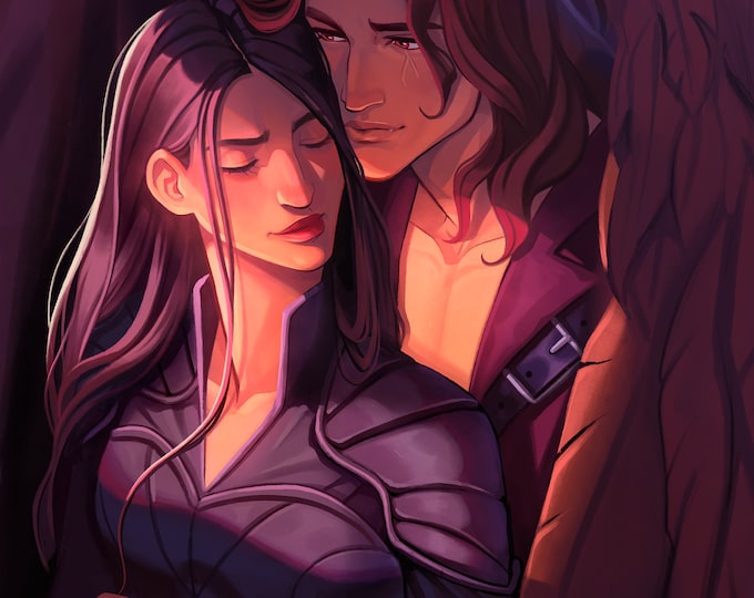 Oraya and Raihn - the Serpent and the Wings of Night - Officially Licensed Print - Etsy