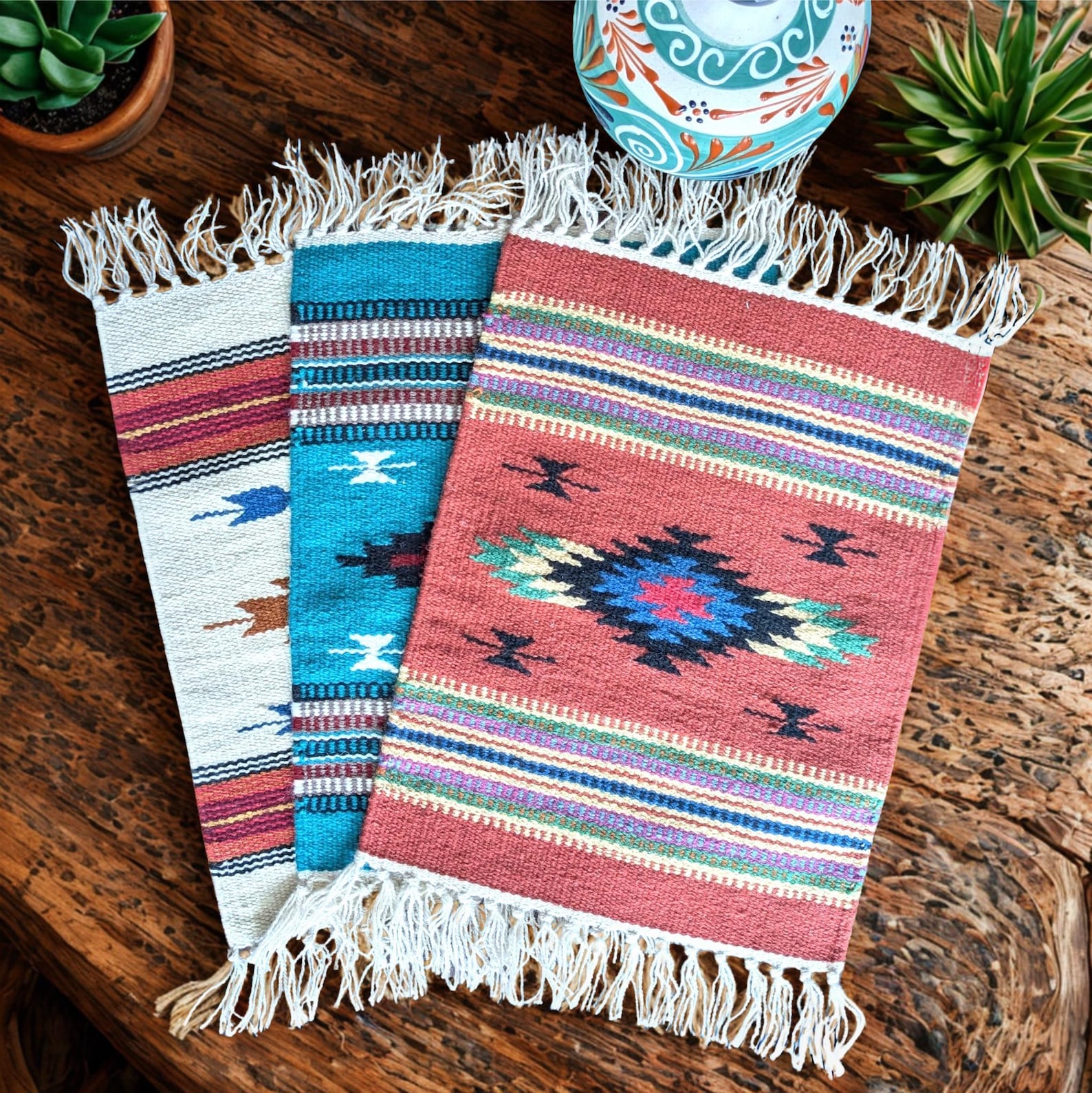 Handwoven Wool Chimayo-style Placemats (15" X 20") Southwest Patterns ...