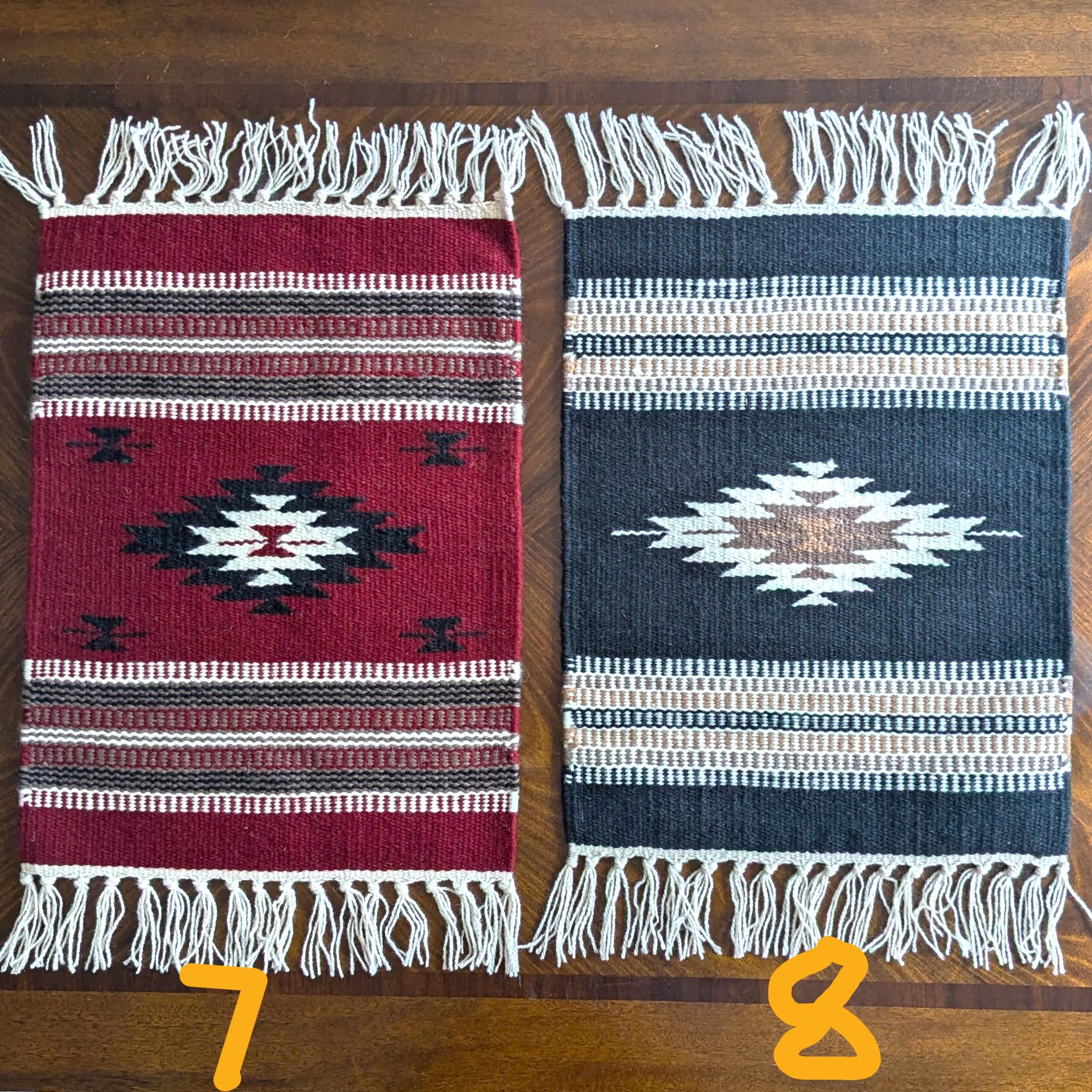 Handwoven Wool Chimayo-style Placemats (15" X 20") Southwest Patterns ...