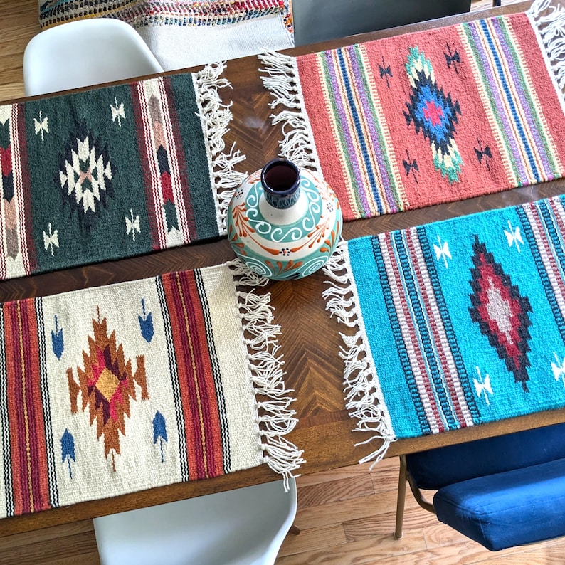 Handwoven Wool Chimayo-style Placemats (15" X 20") Southwest Patterns ...