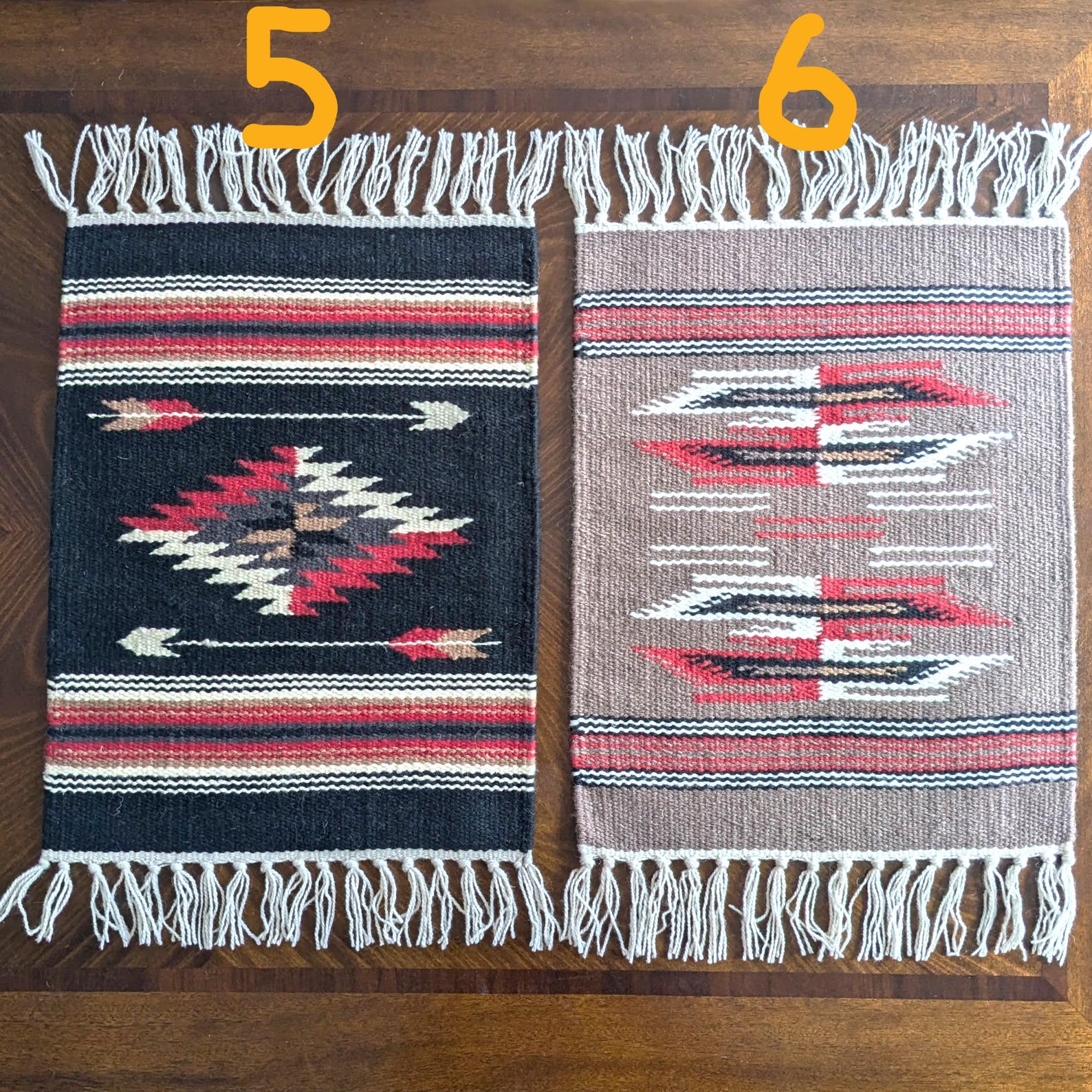 Handwoven Wool Chimayo-style Placemats (15" X 20") Southwest Patterns ...