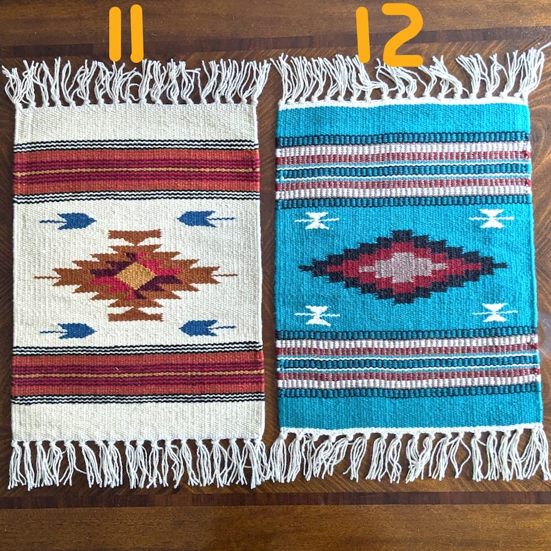 Handwoven Wool Chimayo-style Placemats (15" X 20") Southwest Patterns ...